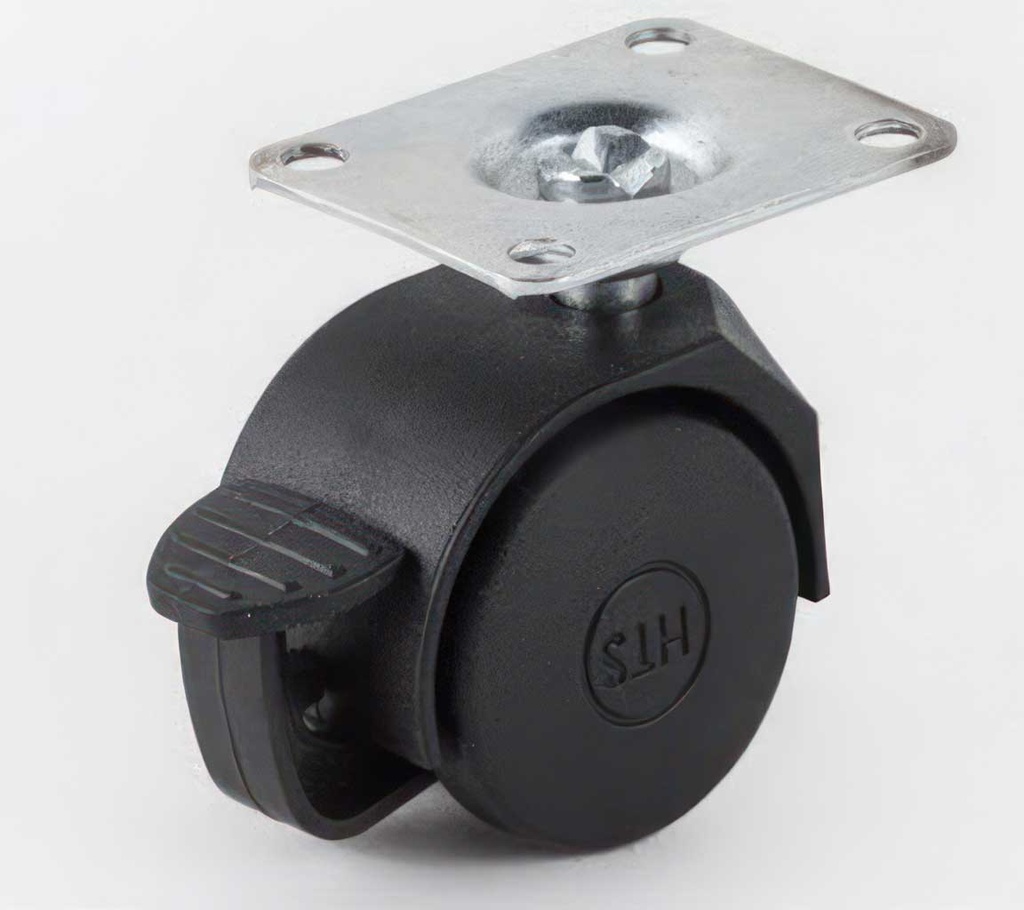 Plastic Small Disc with Brake Caster 40 mm | Elkhalil Wood